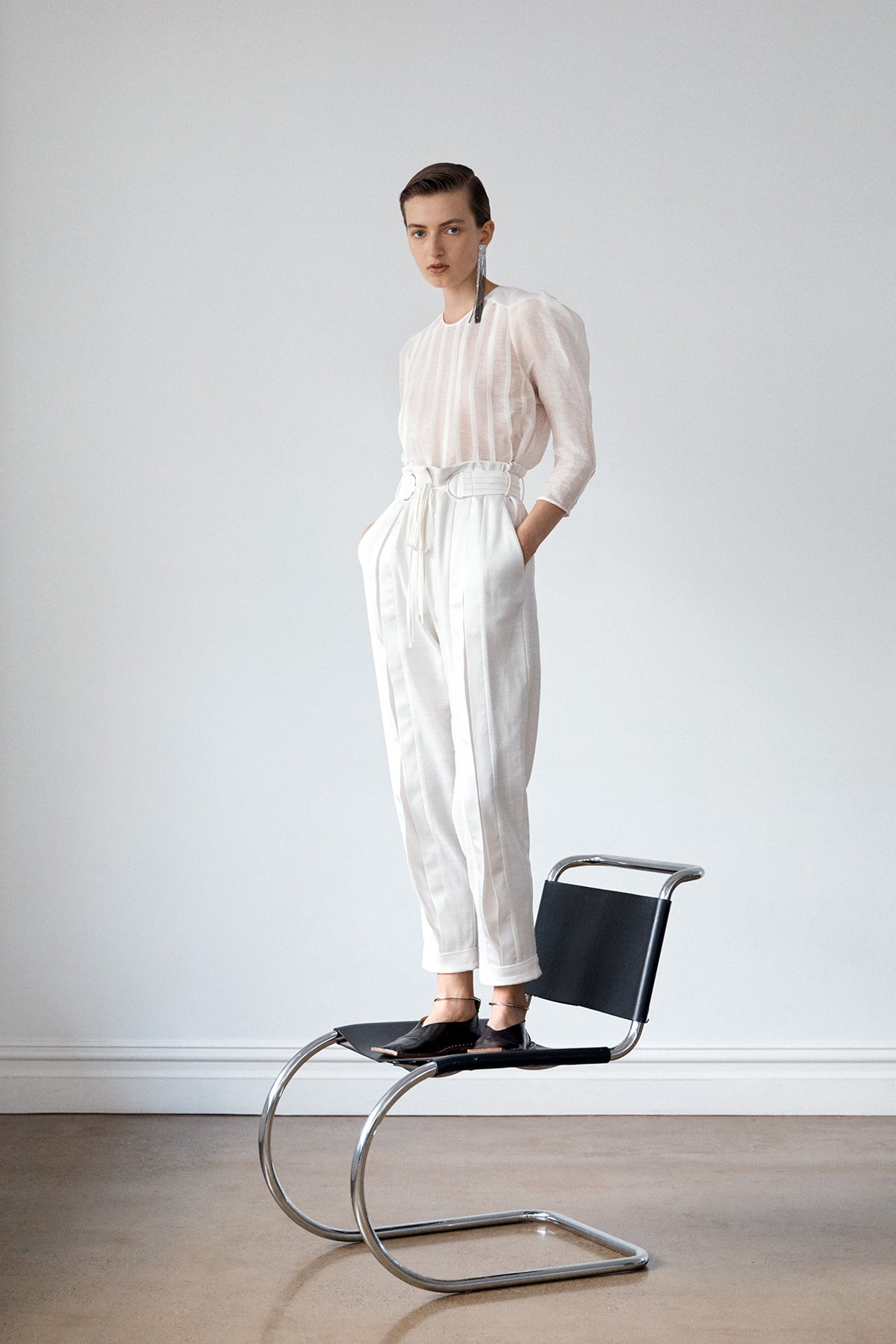 Unsheathed Pleated Blouse | PALMA MARTÎN